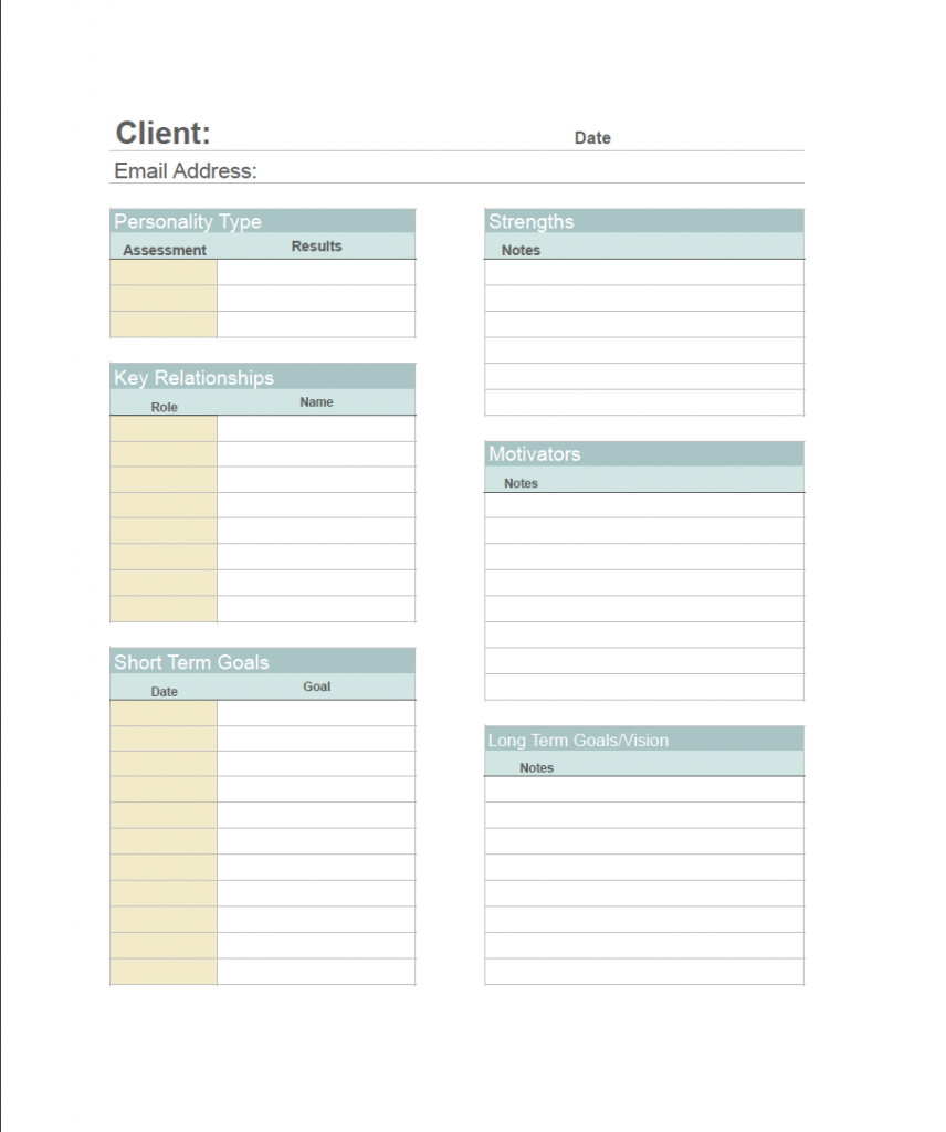 Client Information Form - Kim Avery Coaching